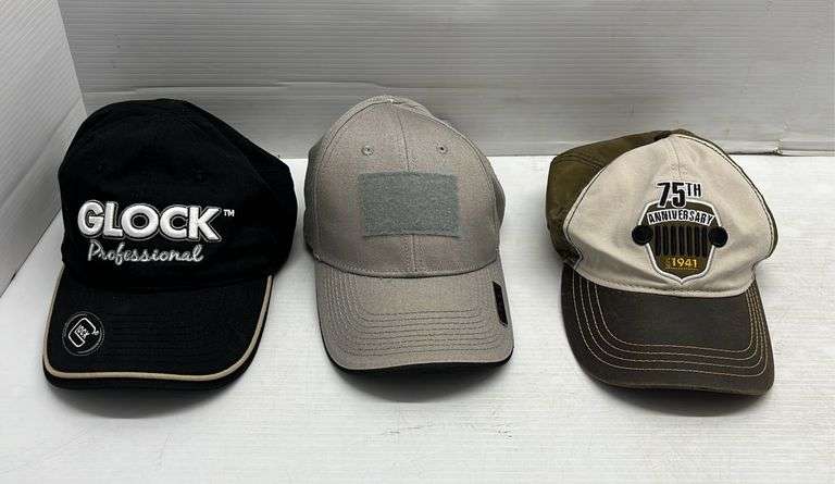 (3) Hats, includes: Glock professional, Glock, Jeep 25th Anniversary ...