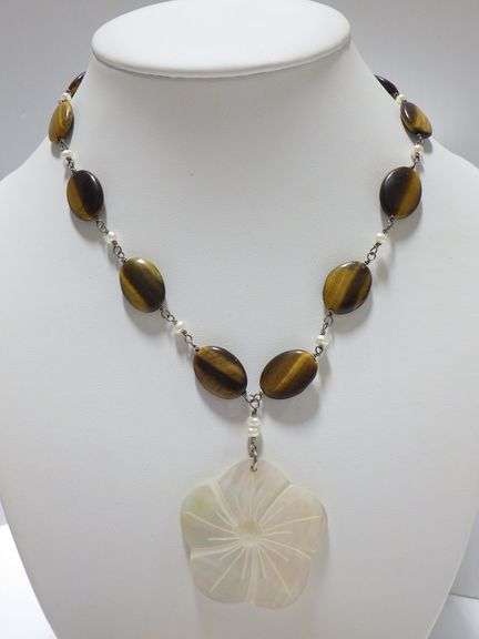 Natural stone jewelry collection, includes: (4) Necklaces, up to 38"L ...