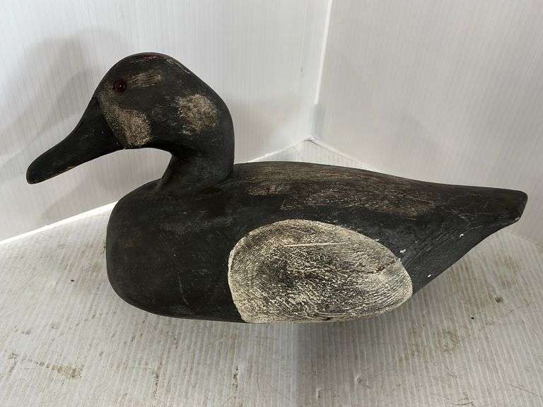 Duck decoy, made by Frank Schmidt from Lake St. Clair area, 15"L ...