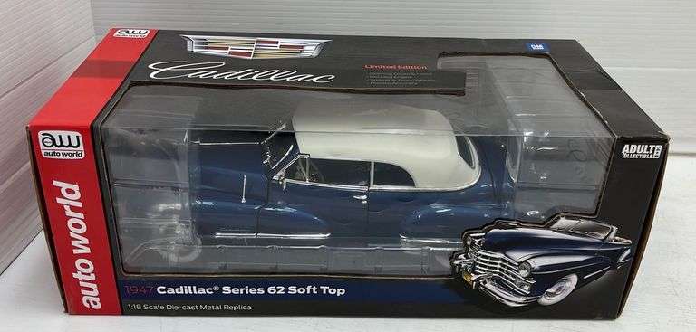 Auto World die-cast model, 1947 Cadillac 62 soft top, 1/18 scale, NIB ...