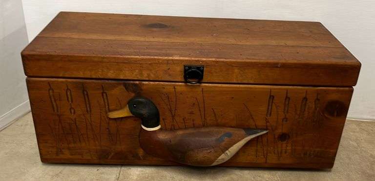 Duck chest, 34"W x 14 1/2"D x 14 1/2"H, used, good - Albrecht Auction ...