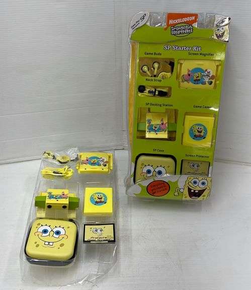(2) SpongeBob SquarePants Game Boy SP starter set, includes: Screen ...