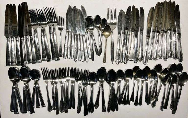 (90) Pieces of mixed pattern silverware, good, No Indication of ...