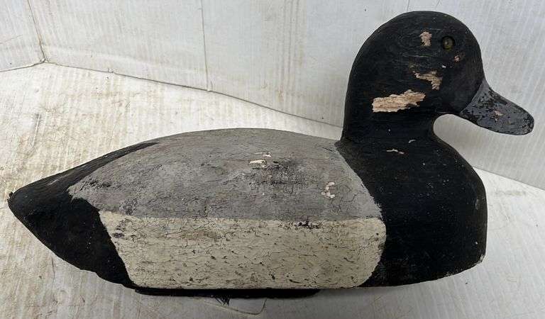 Herters Balsa Wood bluebill decoy, 12"L x 6"H, good - Albrecht Auction ...