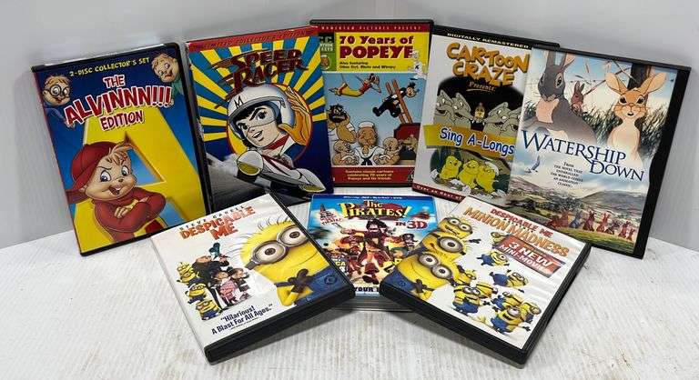 (8) Cartoon DVDs, include: Despicable Me, Speed Racer limited collector ...