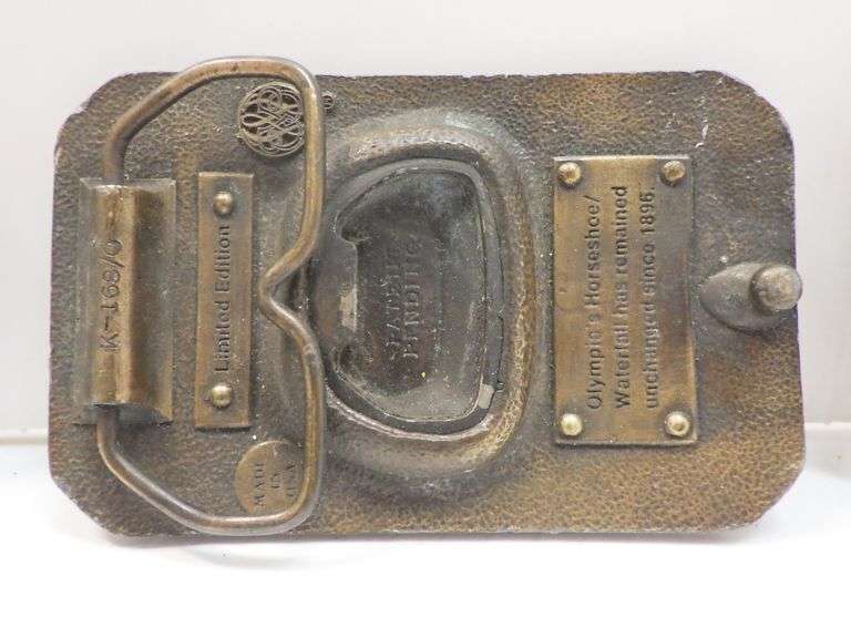 (6) Vintage belt buckles, includes: Colorado Elk belt buckle, 1984 ...