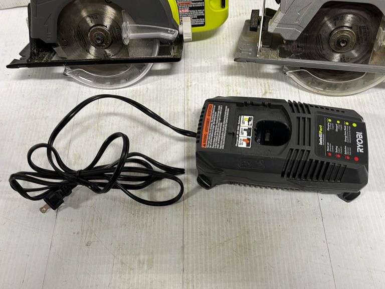(2) RYOBI 18V saws, battery and charger works - Albrecht Auction Service