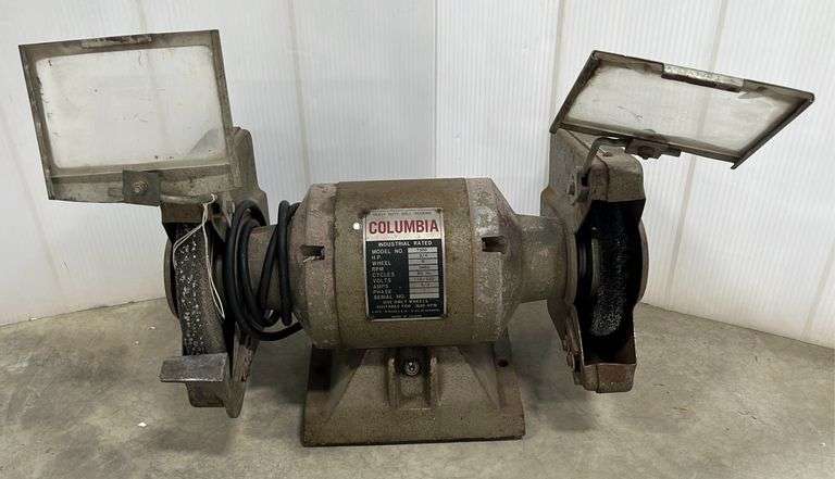 Columbia Industrial bench grinder, model no. 7320, 3/4 HP with 8" wheel ...