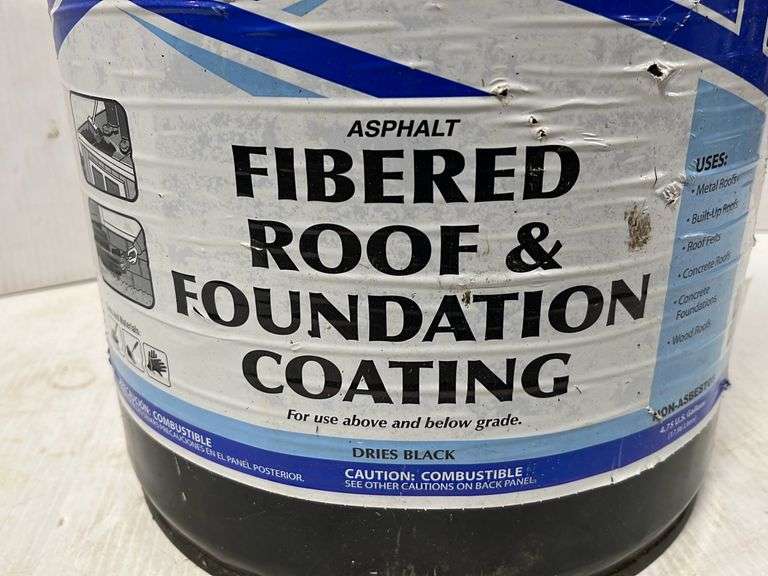 Fibered asphalt roof and foundation coating, full, 5-gallon, unopened ...