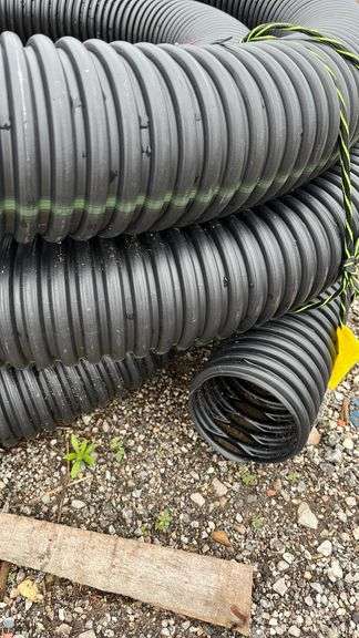 40' Plastic drain tile, 4", solid, new - Albrecht Auction Service
