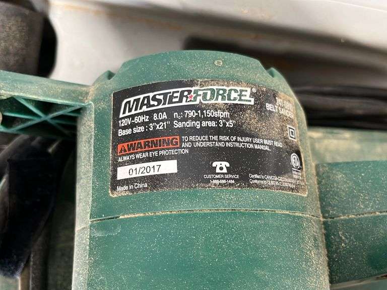 Masterforce belt sander, good - Albrecht Auction Service