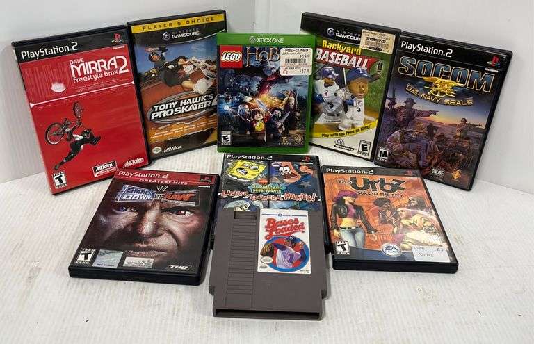 Nintendo game, (5) Playstation 2 games, (2) Nintendo Cube games, and ...