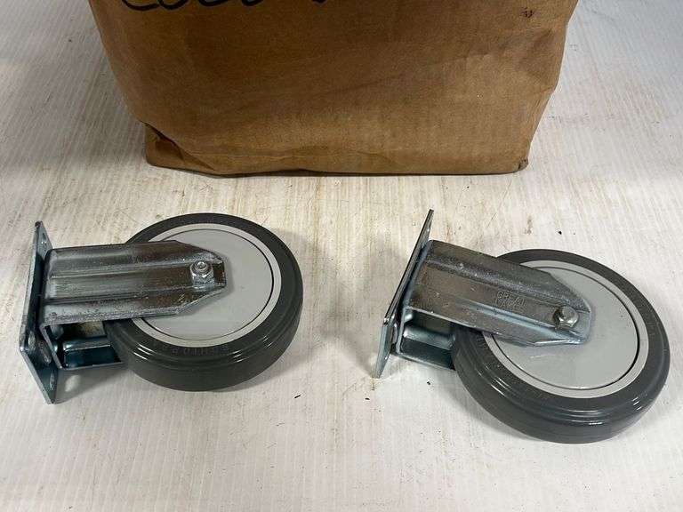 (22) Casters, 5" x 1.25", polyurethane wheel, steel body, Great Lakes ...