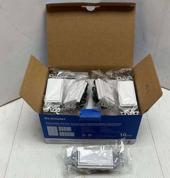 New contractor 10 pack decorative rocker light switches with mid size ...