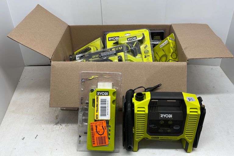 (11) RYOBI tools and accessories, varying conditions, some new - Albrecht Auction Service