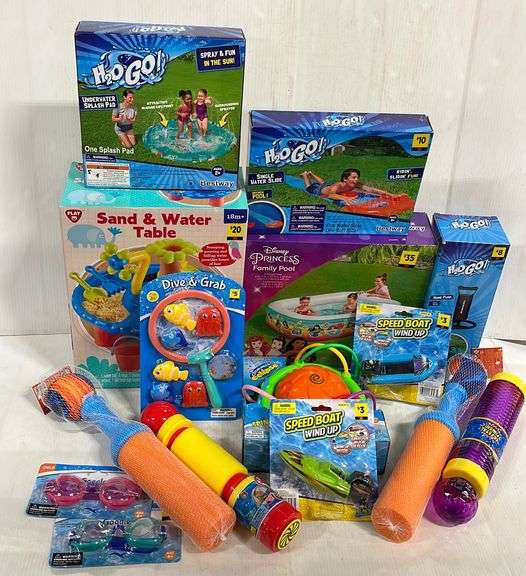 Sand and water table; Pool, 6'7" x 57" x 18.9"; Kids spinning water ...