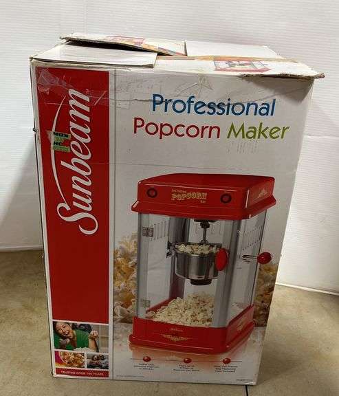 Sunbeam popcorn maker, taken out of box, never used, 12" x 14" x 21"H ...