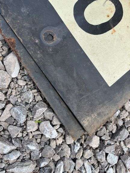 (2) Retired metal "One Way" signs, 36" x 12" - Albrecht Auction Service