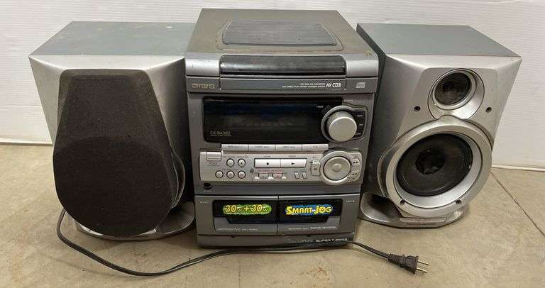 Philips stereo system and speakers, 10"W x 11"D x 12 1/2"H, good ...
