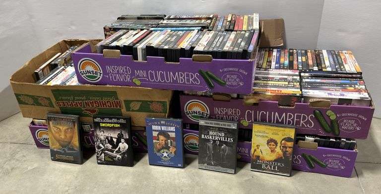 (5) Tray boxes of several hundred DVDs, includes many seasons and mini ...