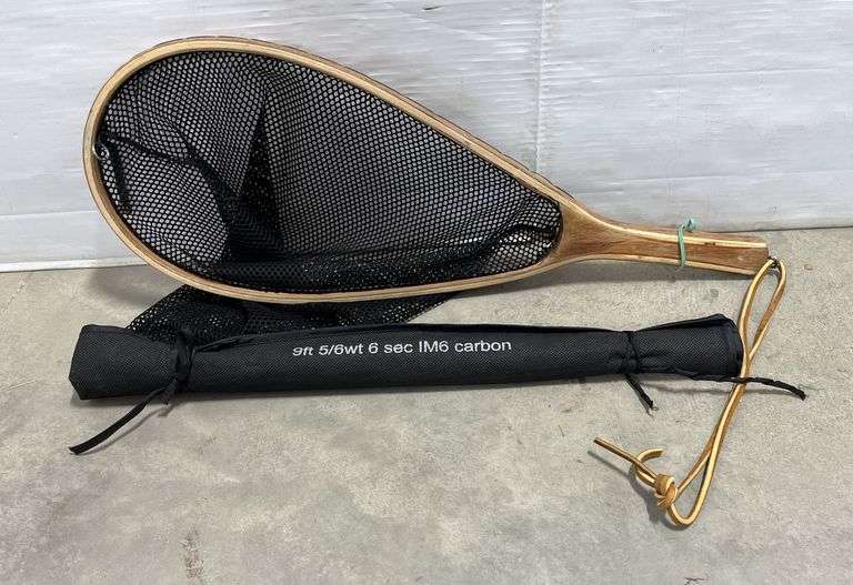 Fly fishing wood net, and 9' 5/6 weight 6-Sec. IM6 carbon fly rod, does ...