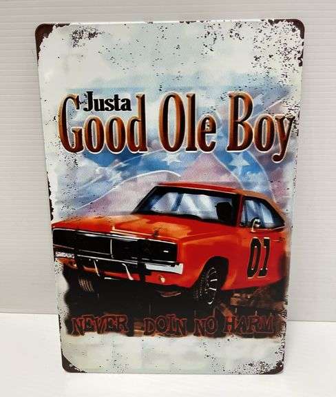 "Justa Good Ole Boy, Dukes of Hazzard" rustic style modern metal sign ...