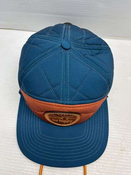 You Know Trapper Flap Teal Cap with leather patch "Be Hippy ...