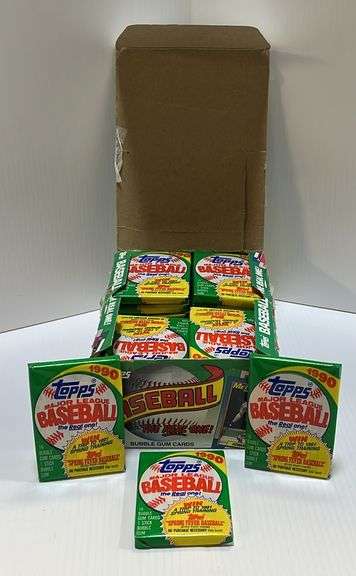 Box set of Topps Bubble Gum 1990 baseball cards in original box, box ...