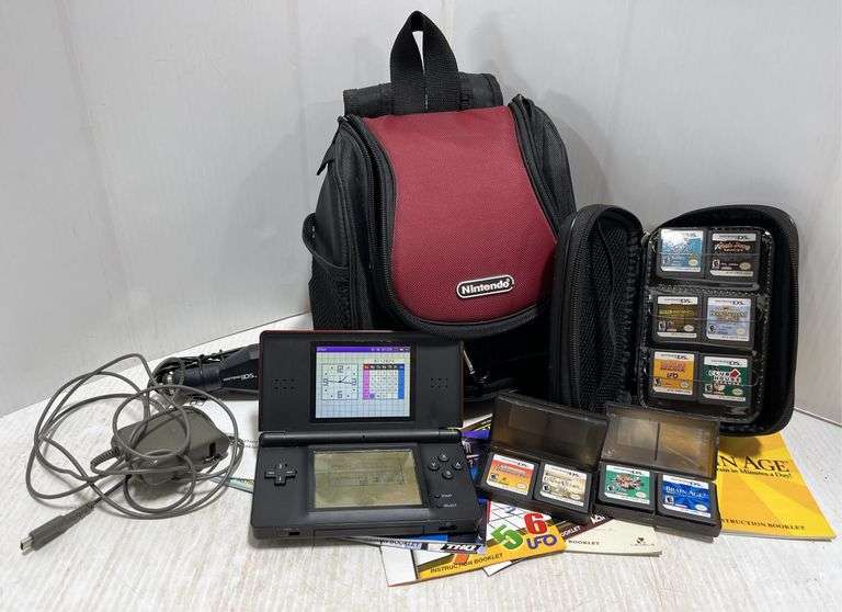 Nintendo DS Lite Crimson Edition handheld system with (14) games, comes ...