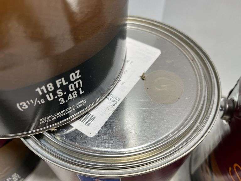 (4) Gallon superdeck stain, color on top, fresh mistint - Albrecht ...