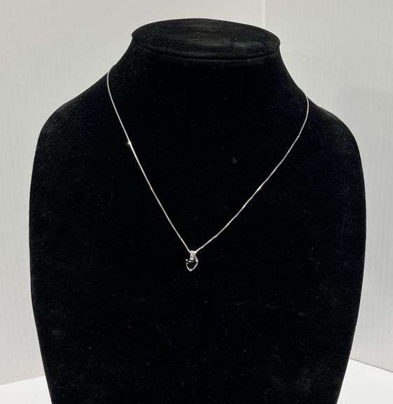 White gold necklace, pendant marked 10K, chain marked 14K, 18"L, good ...