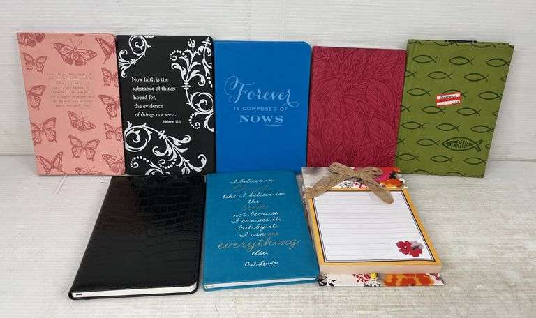(8) Womens leather bound and tooled writing journals/notebooks pads ...