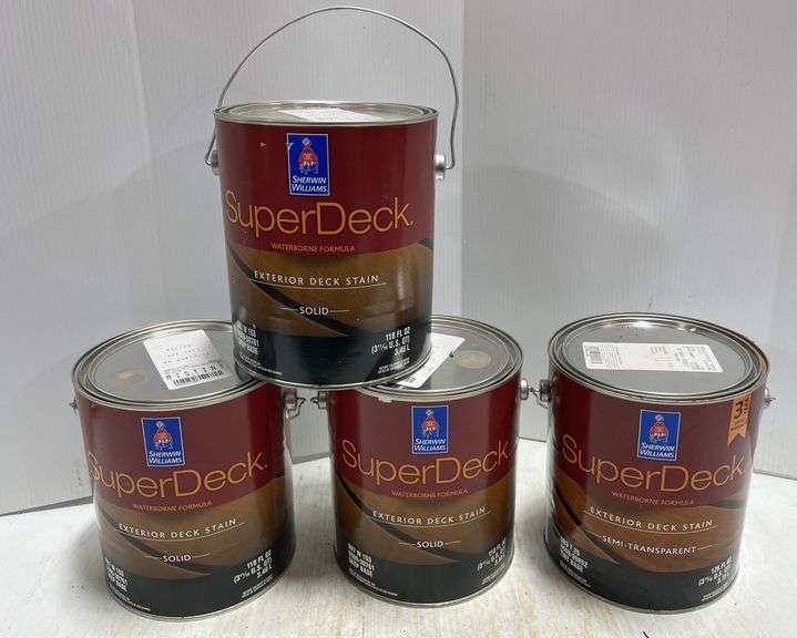 (4) Gallon superdeck stain, color on top, fresh mistint - Albrecht ...