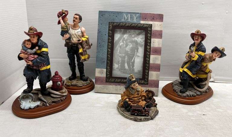 5-Piece set of Firefighters collection, made in 1990s, up to 9 1/2"H ...
