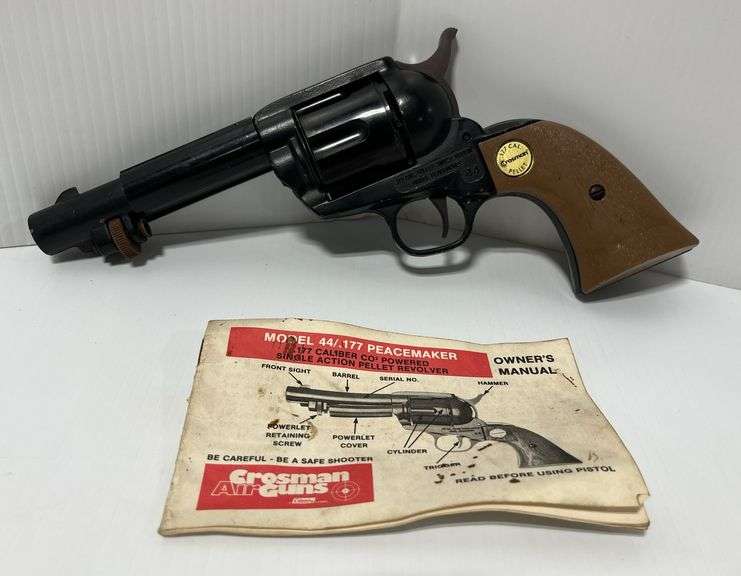Crosman .177 pellet pistol, model Peacemaker 44 with book, rusty ...
