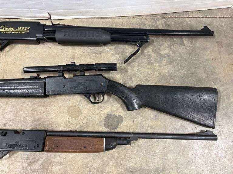 BB guns, include: (2) Crossman repeater pistols, Daisy powerline 856 ...