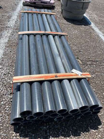 (24) Pieces 4" x 10' Sch. 80 grey plastic pipe - Albrecht Auction Service
