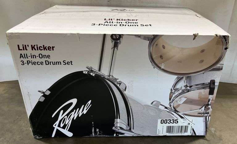 Rogue Lil Kicker all in one 3-piece drum set, deep red color, from ...