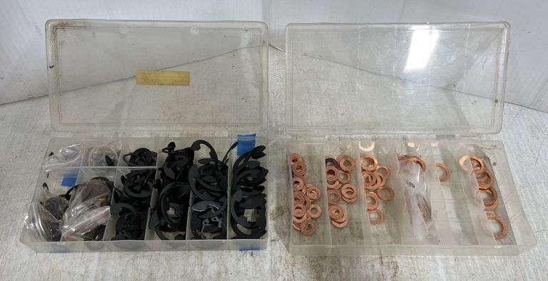 Copper washers, and assortment snap rings - Albrecht Auction Service