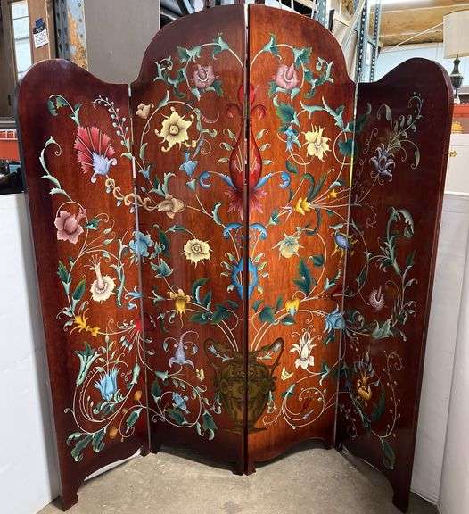 Older wooden room divider, 72"H - Albrecht Auction Service