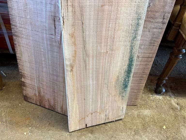 (5) Spalted maple boards, rough sawn, includes: One- 11 1/2"W x 1 1/8 ...