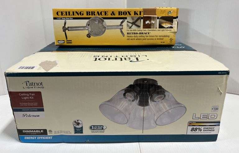 Patriot Lighting Peterson 3-light oil rubbed bronze LED ceiling fan ...