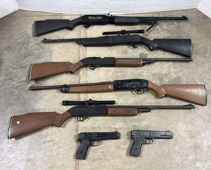 BB guns, include: (2) Crossman repeater pistols, Daisy powerline 856 ...