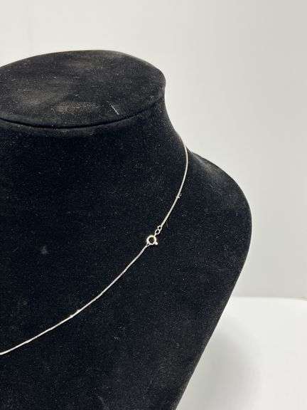 White gold necklace, pendant marked 10K, chain marked 14K, 18"L, good ...