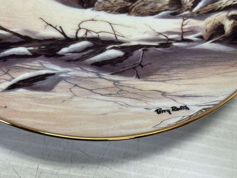 Terry Redlin 6-piece deer plate collection, includes: No. 9736A Leaving ...