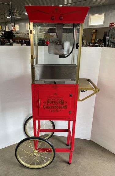 Nostalgia electric popcorn and concessions machine on wheels, 23 1/2"W ...