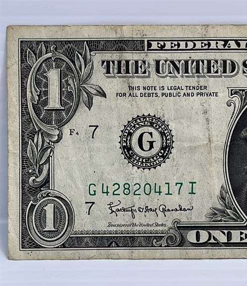 1963-D $1 Joseph in Barr Note, Barr was the shortest serving Secretary ...