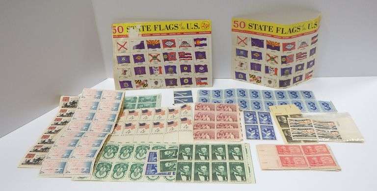 US Postage stamps from the 1940's to 1960's with different ...