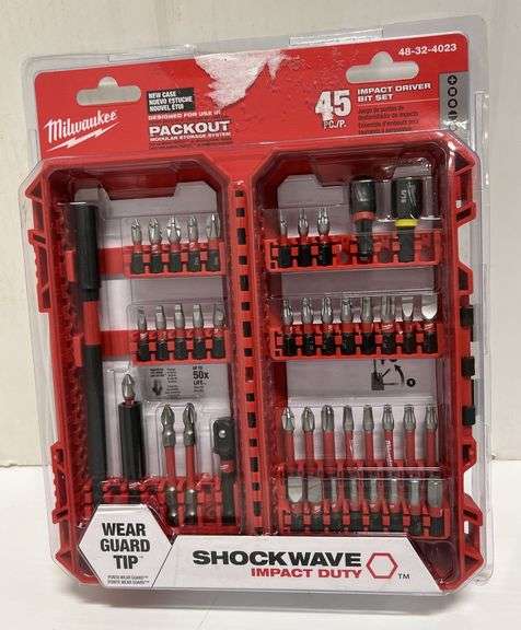 Milwaukee 45-piece impact driver bit set, up to 50x the life of regular ...