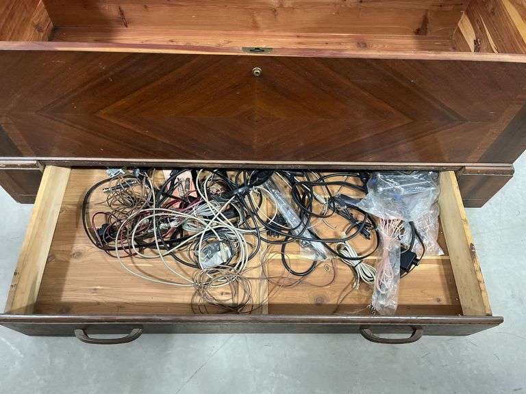 Old Roos Sweetheart cedar chest with drawer, 43"W x 17"D x 22"H, nice ...